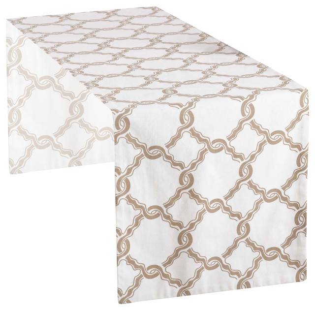 Nantucket Chain Link Cotton Table Runner - Contemporary - Table Runners ...