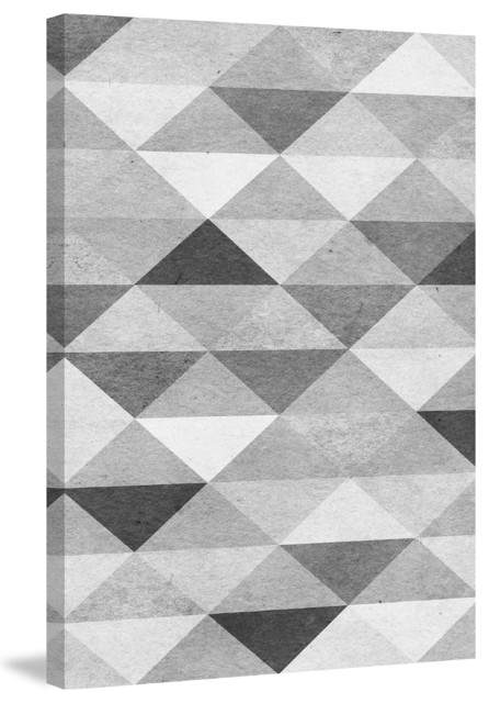 "Chromatic Triangles" Painting Print on Canvas, 30"x45" - Contemporary ...