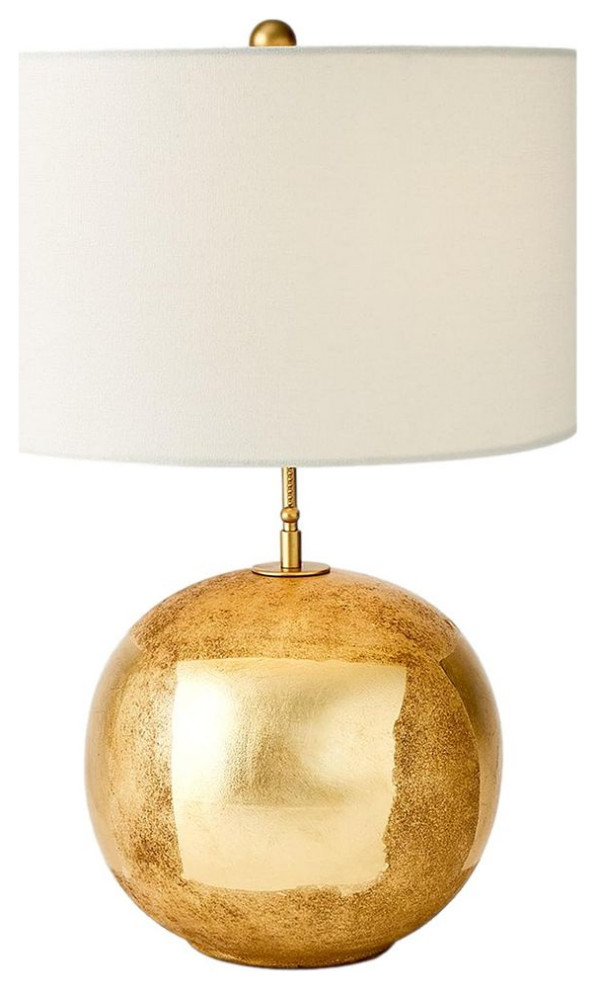 Elegant Gold Square on Circle Table Lamp 25 in Round Orb Ceramic Modern Shapes - Contemporary ...