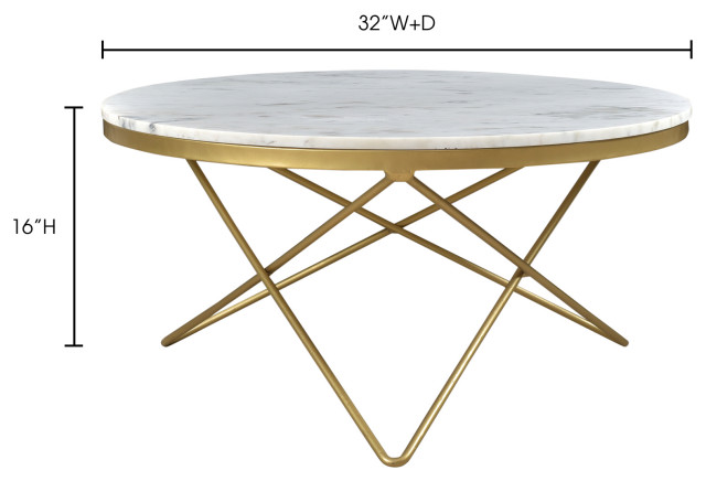 32 Inch Coffee Table White Contemporary Moe's Home - Contemporary ...