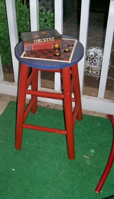 My checkerboard bar stool and swing :)