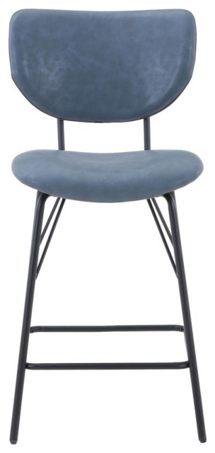 Modern Faux Leather Split-Back Upholstered Counter Height Barstool (Set ...