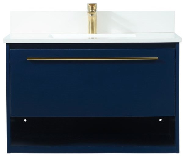 Elegant Decor Roman Bathroom Vanity Blue - Contemporary - Bathroom ...