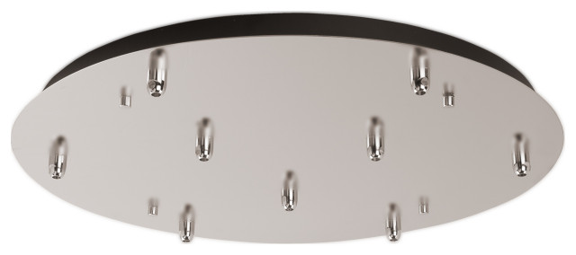 Multi-Port Canopy, 9 Ports, Brushed Nickel, 17.75"Dx1"H, 17.75"Dx1"H ...