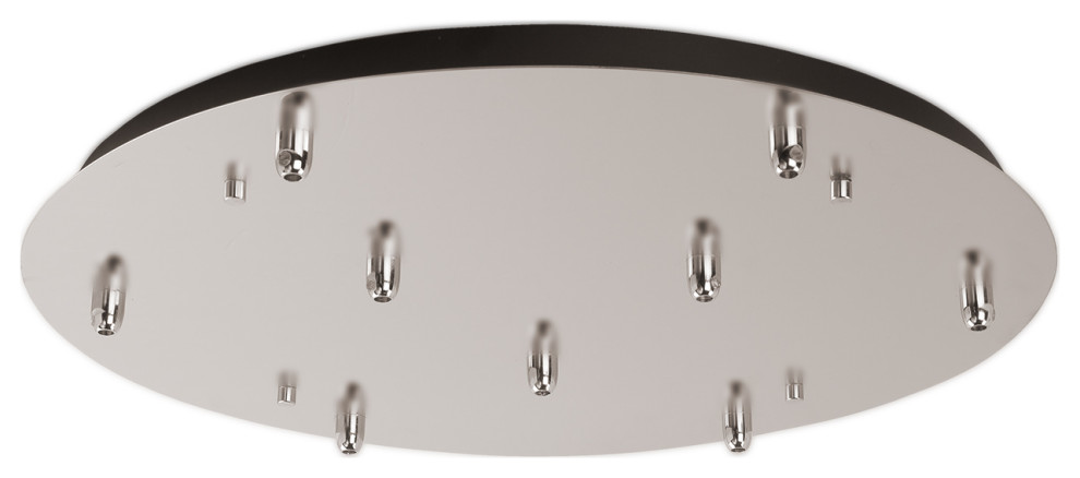 Multi-Port Canopy, 9 Ports, Brushed Nickel, 17.75"Dx1"H, 17.75"Dx1"H ...