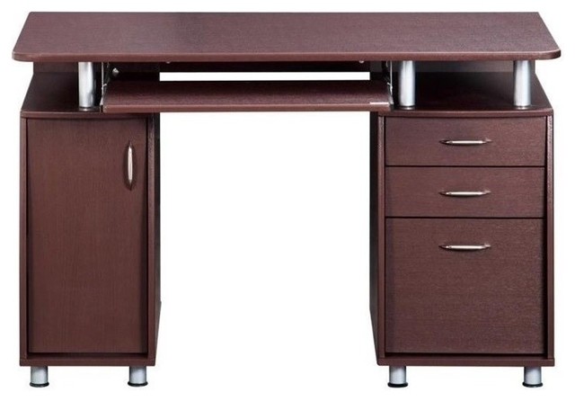 Pemberly Row 48" Transitional Wood Super Storage Computer Desk in ...