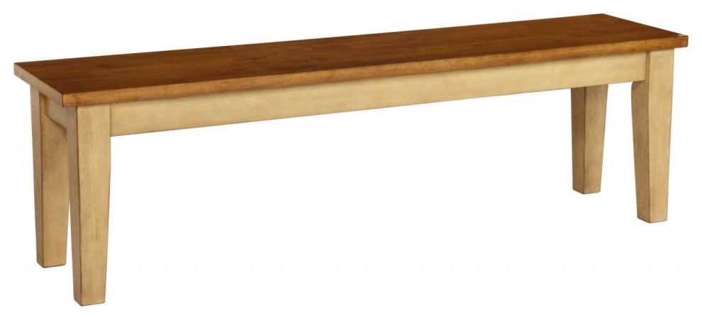 Two Tone Natural and Harvest Hardwood Bench - Transitional - Accent And ...