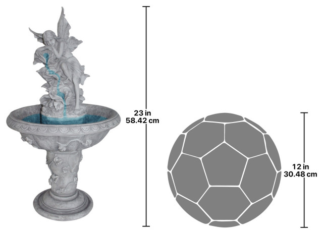 Pixie Fairy Sculptural Fountain - Traditional - Outdoor Fountains And ...