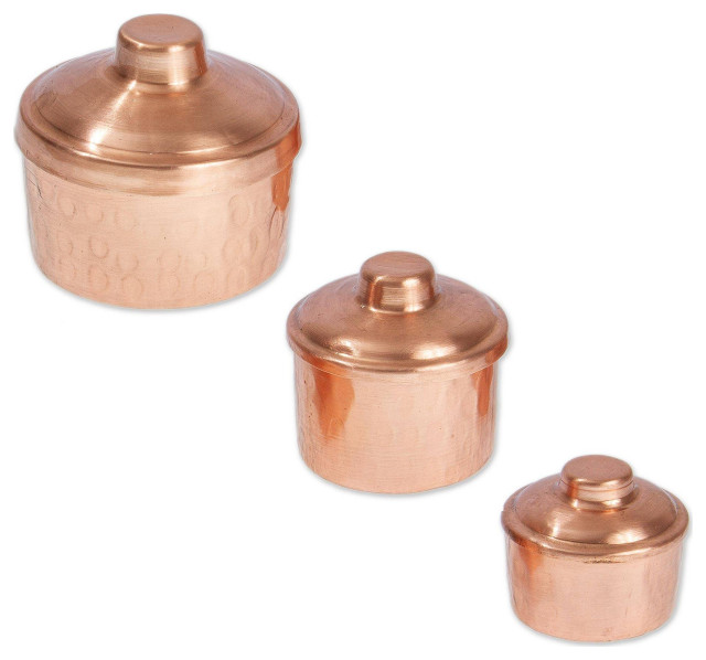 Novica Handmade Santa Clara Tradition Decorative Copper Jars (Set Of 3 ...