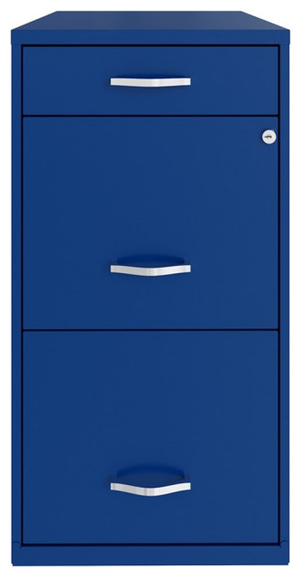 UrbanPro 3 Drawers Vertical Blue Metal Filing Cabinet Pre-assembled ...
