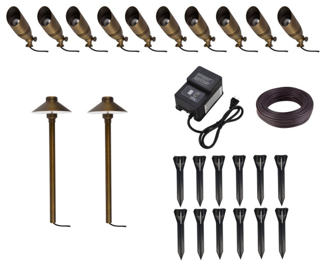 Elitco Lighting KIT41002 Aera Cast Brass Landscape Lighting Full ...