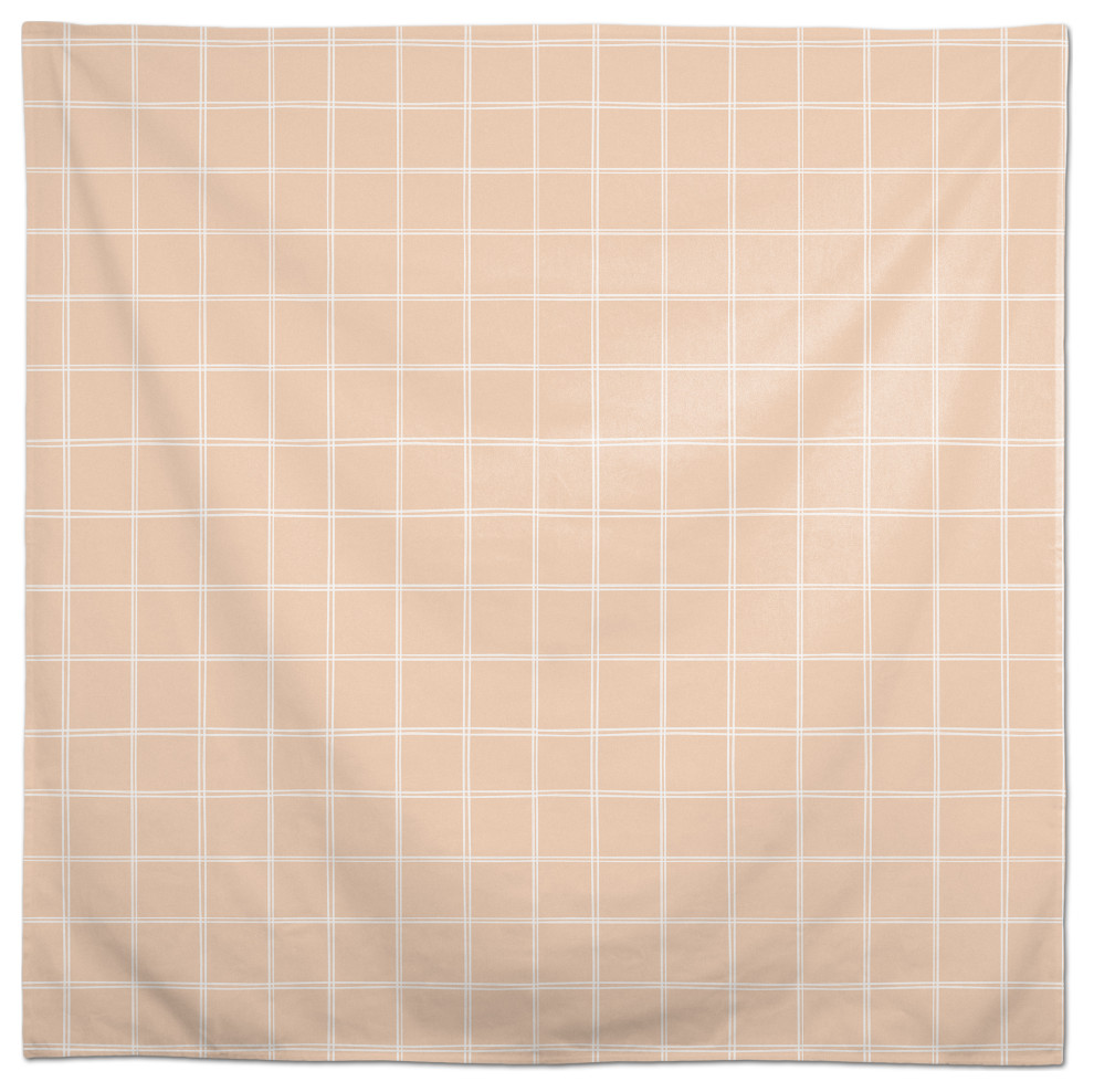 Peach Grid 58x58 Tablecloth, 58x58 - Contemporary - Tablecloths - by ...