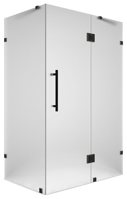 Avalux Frameless Shower Enclosure Frosted Glass, Oil Rub Bronze, 32"x32 ...