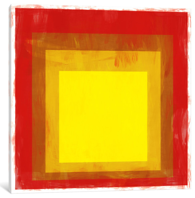 "Modern Art- Red & Yellow Squares" by 5by5collective, Canvas Print ...