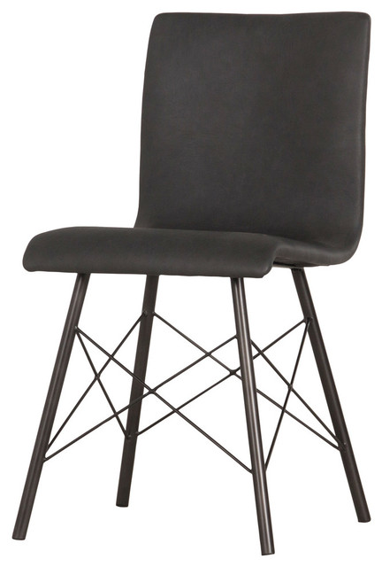 Irondale Diaw Dining Chair, Distressed Black - Modern - Dining Chairs ...
