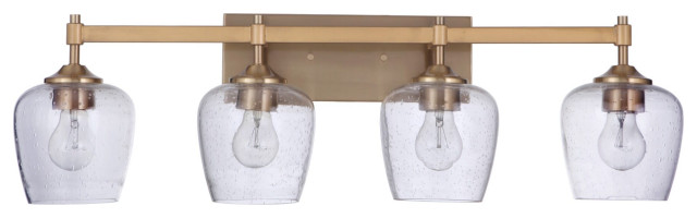 Stellen 4-Light Bathroom Vanity Light in Satin Brass, 30.000 ...
