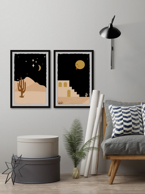 Lonely Desert Nights Diptych, 2-Piece Set, 12x18 - Southwestern ...