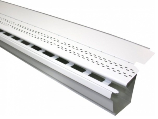 White High Flow Gutter Guard, 8" - Contemporary - Roofing And Gutters ...