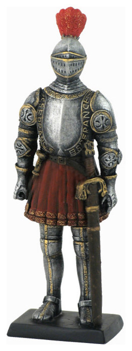 Armored Knight With Feather Top Helmet, Knights and Warriors Statue ...