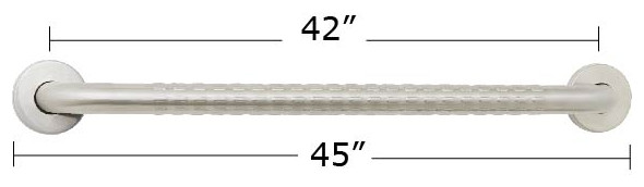 ADA Bathroom Shower Grab Bar With Safety Grip, Satin, 42" - Industrial ...