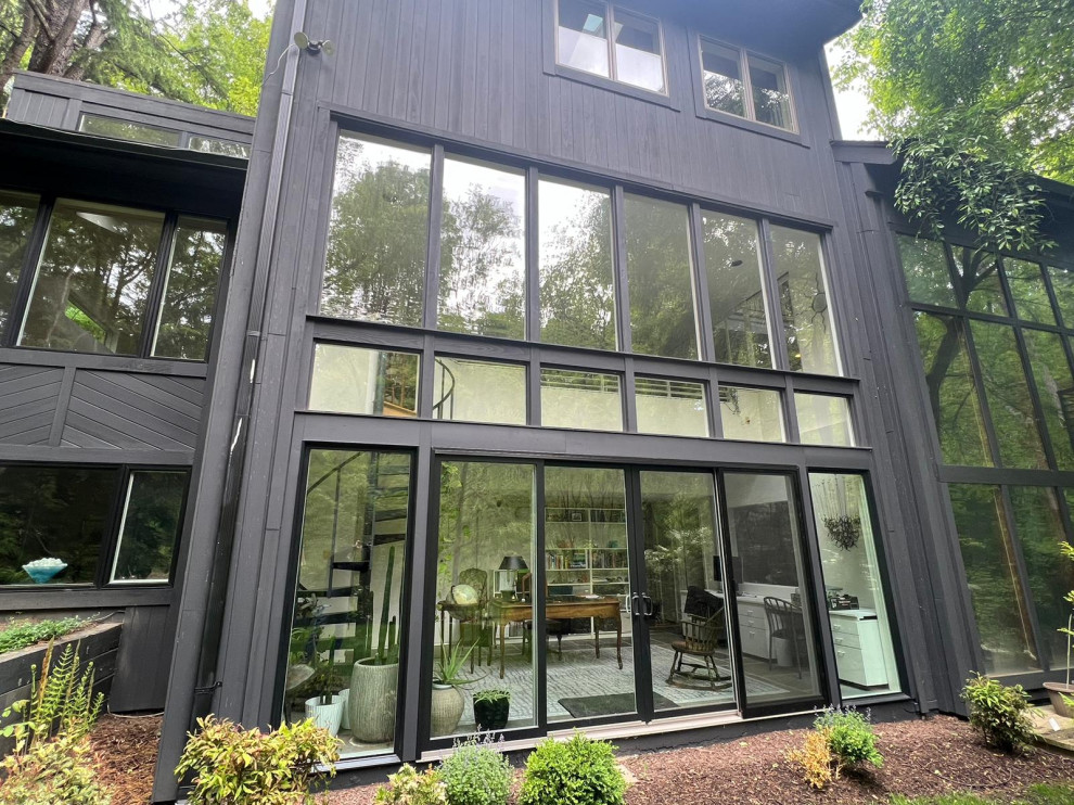 Two Story Open Concept Window Wall - Modern - Home Office - DC Metro ...