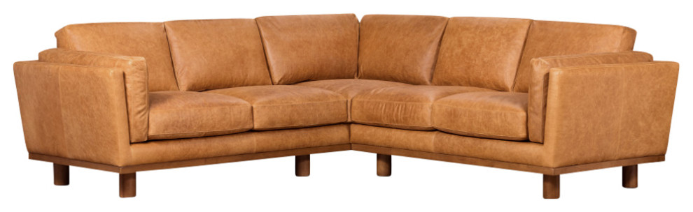 Poly and Bark Tonga Full Sectional Sofa, Cognac Tan - Contemporary ...