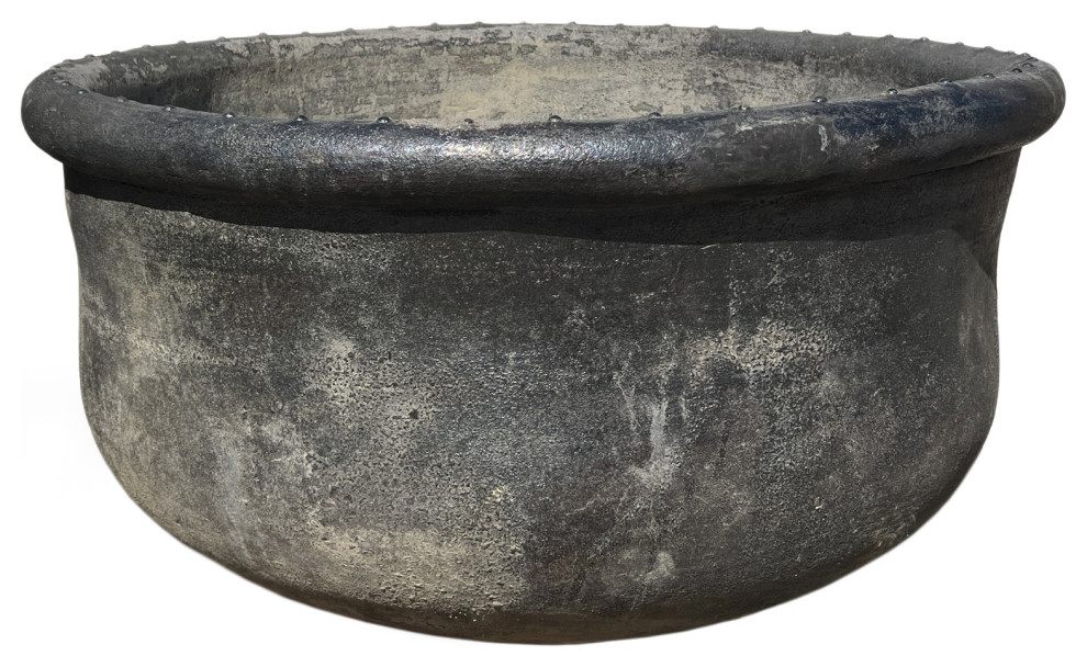 Kamun Black Earth Ware Pot - Modern - Outdoor Pots And Planters - by ...