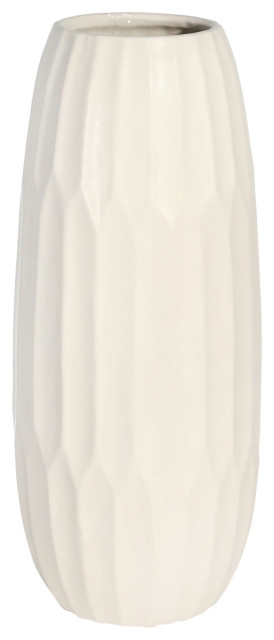 Ceramic 14" Vase , White - Transitional - Vases - by Timeout PRO | Houzz