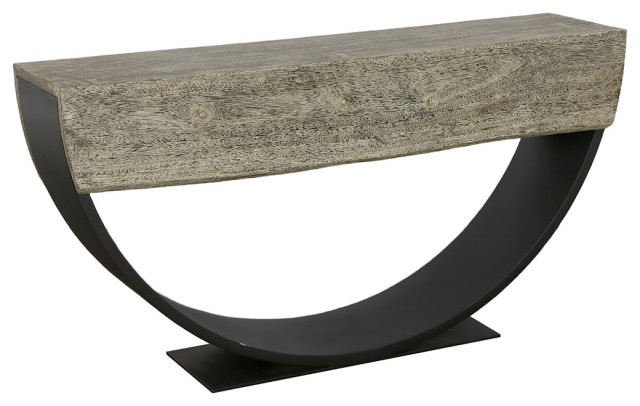 Arc Console Table, Gray Stone, Double Sided, 60x14x31" - Transitional - Console Tables - by ...