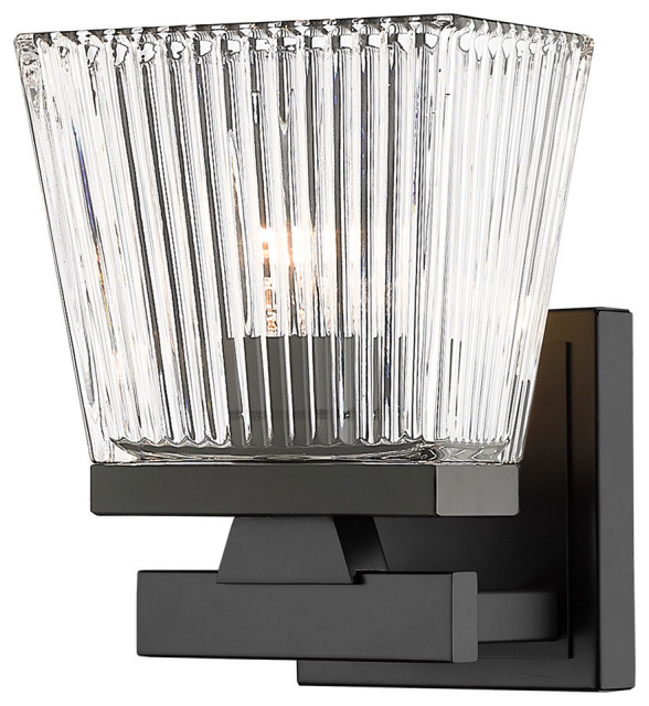 Astor One Light Wall Sconce, Matte Black - Transitional - Bathroom ...