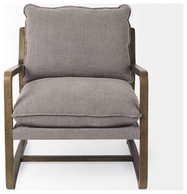 Modern Rustic Cozy Brown and Gray Accent Chair - Transitional ...