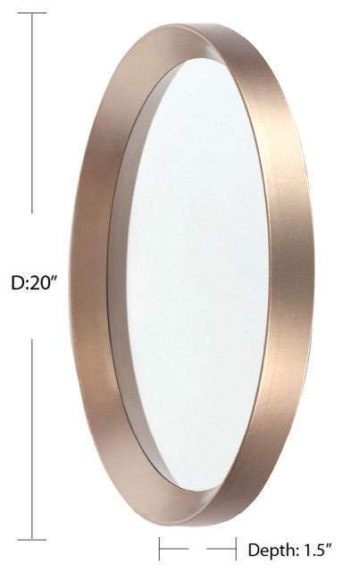 20" Round Copper Wall Mirror - Transitional - Bathroom Mirrors - by ...