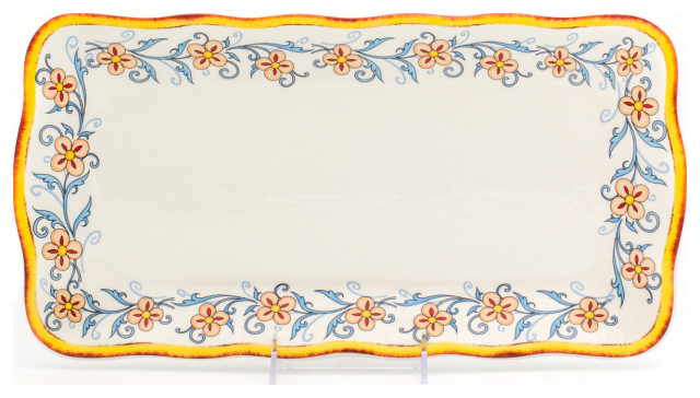 Euro Cermaica Duomo Rectangular Appetizer Plate - Traditional - Dinner ...