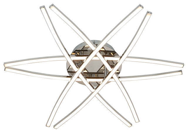 6-Light LED Array Star Shaped Lamp in Chrome Finish - Modern - Flush ...
