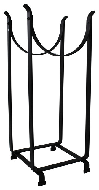 Handcrafted Hearthside Fireplace Wood Rack Black - Midcentury ...
