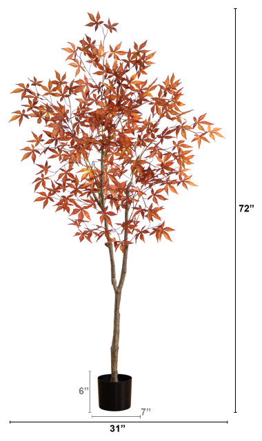 6ft. Autumn Japanese Maple Artificial Fall Tree - Transitional ...