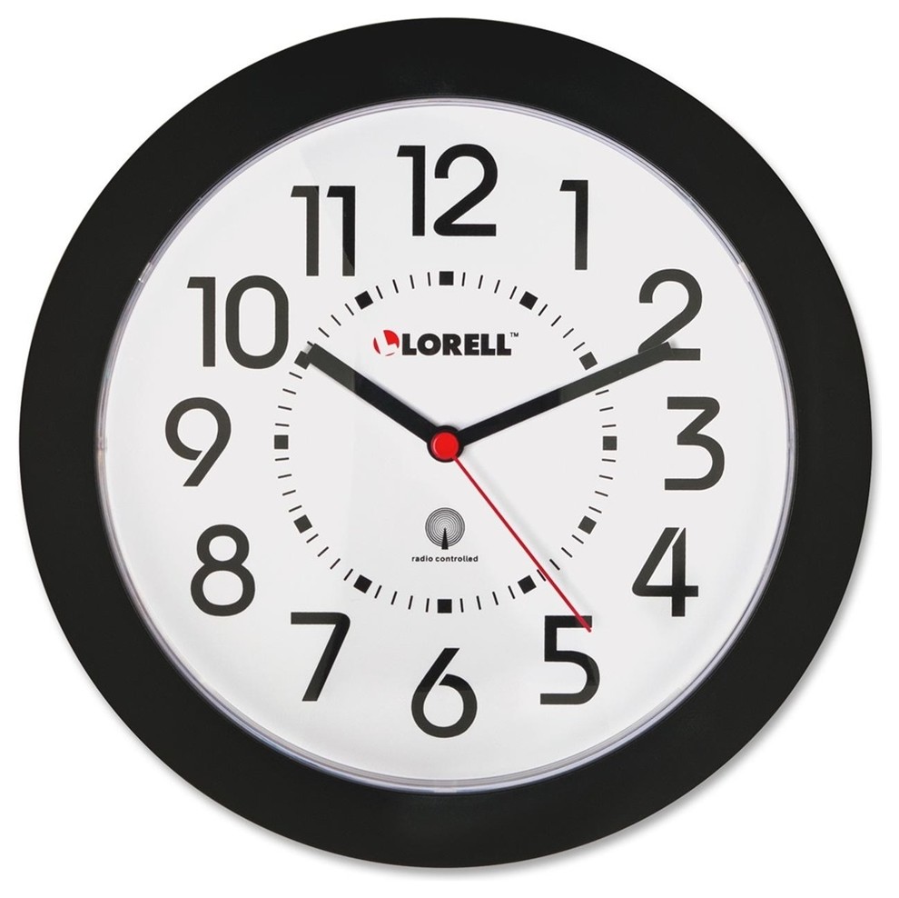 Lorell Radio Controlled Wall Clock Digital Quartz Atomic Lorell Radio Controlled Wall Clock Digital Quartz Atomic