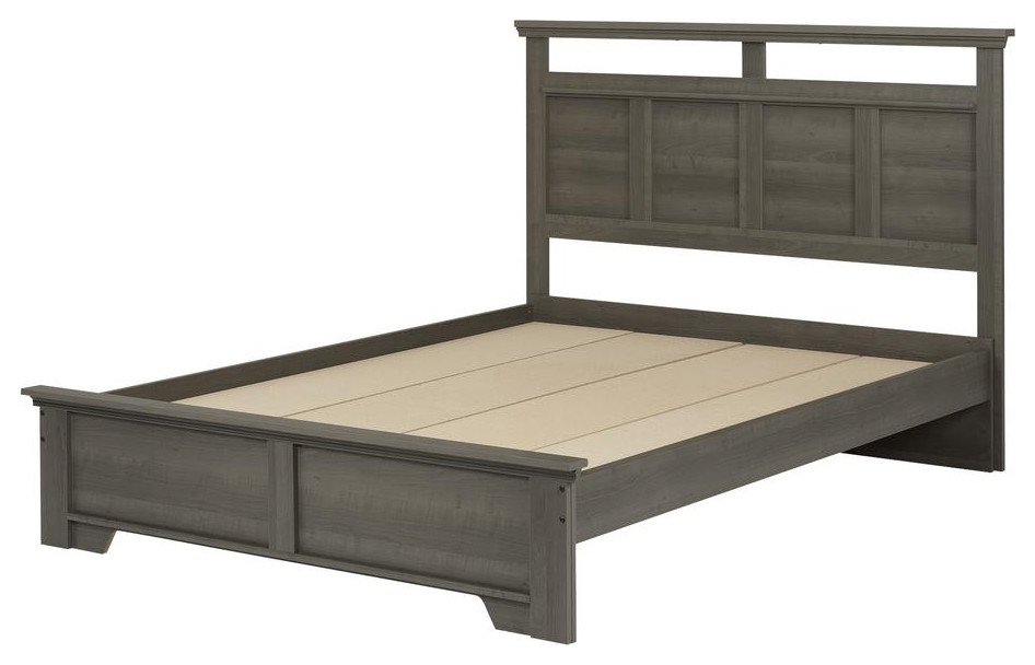 Versa Bed and Headboard Set, Gray Maple - Transitional - Platform Beds ...