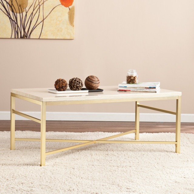 Orinda Faux Stone Cocktail Table - Contemporary - Coffee Tables - by ...