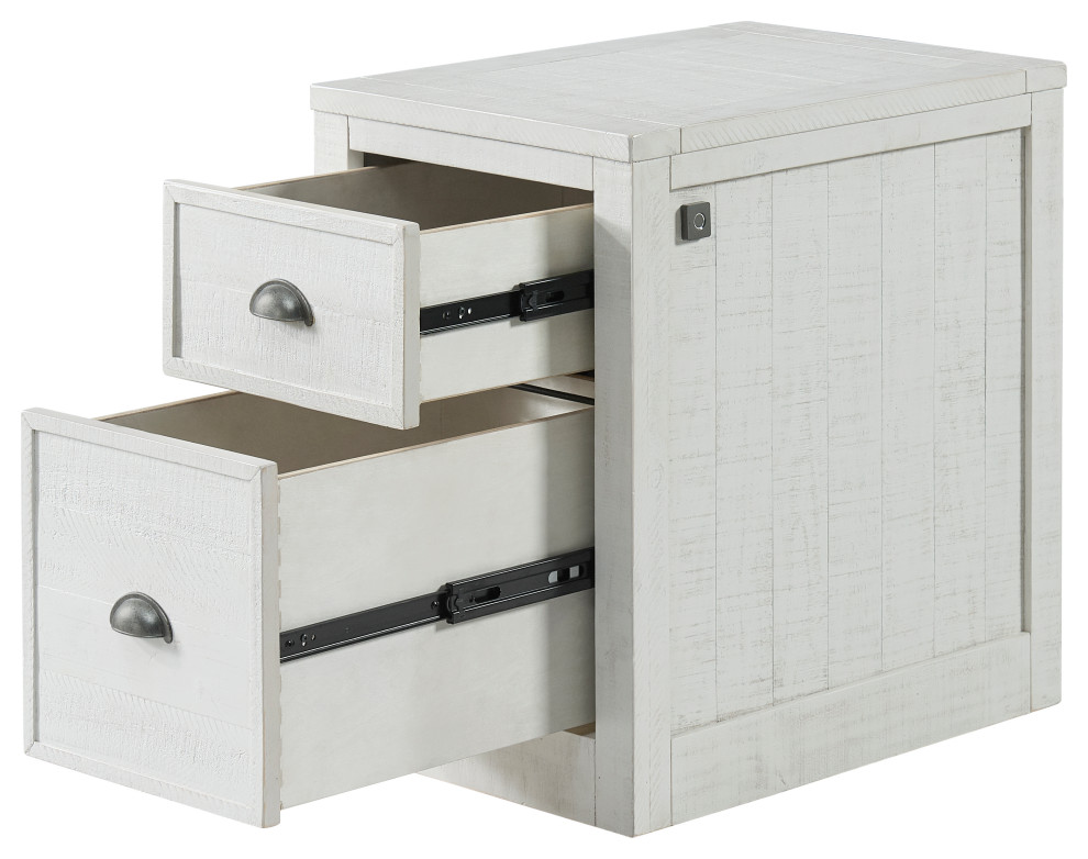 Monterey 2-drawer File Cabinet With Fingerprint Lock, White Stain ...