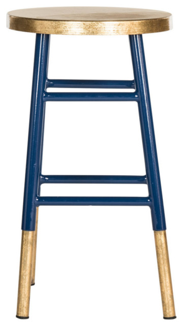 Liberty Dipped Gold Leaf Counter Stool, Set of 2, Navy/Gold ...