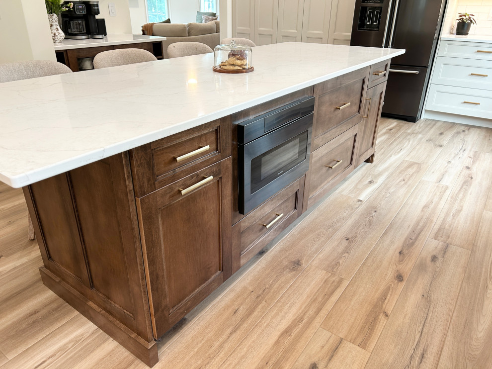 Accessible Beige and Maple Mocha Kitchen Design - Transitional ...