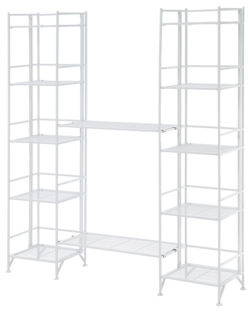 Xtra Storage 5 Tier Folding Metal Shelves With Set of 2 Extension ...