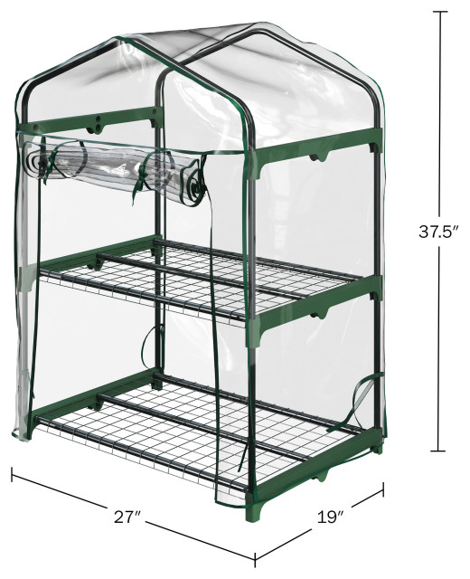 2 Tier Mini Greenhouse Portable Greenhouse with Steel Frame ...