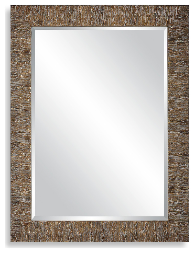 40.5" Textured Champagne Mirror - Farmhouse - Wall Mirrors - by ...