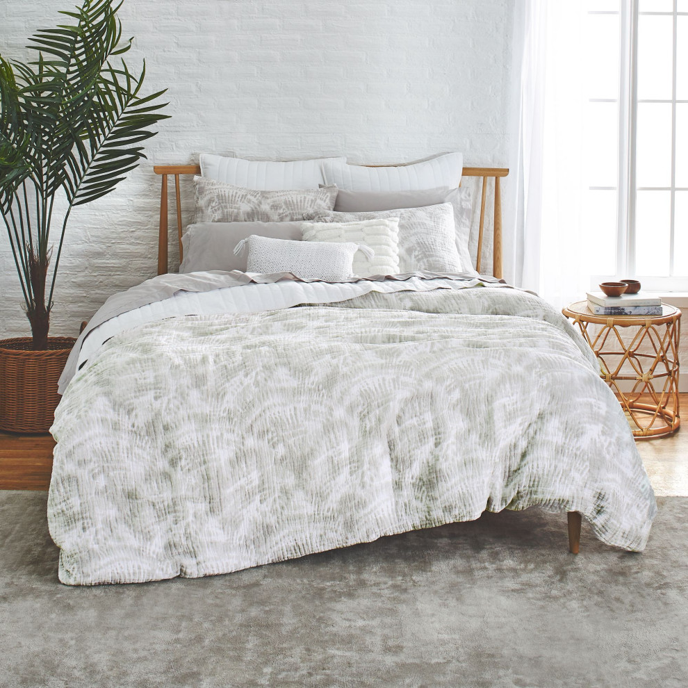 Splendid Watercolor Palms Comforter Set, Dune Grey, Full/Queen ...