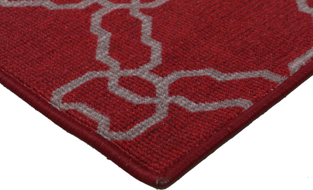 RugSmith Red Kerala Modern Trellis Area Rug, 3'x5', 3'x5 ...