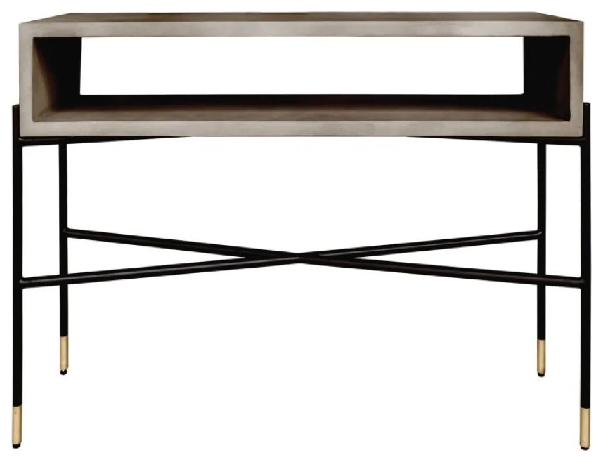 Richard Modern Concrete and Metal Console Table - Transitional ...