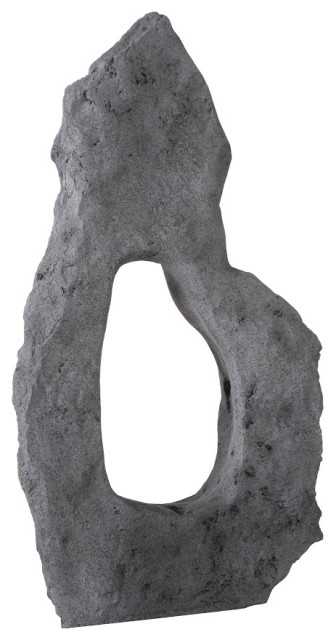 Colossal Cast Stone Sculpture, Single Hole, Charcoal Stone, 59x16x94"h ...