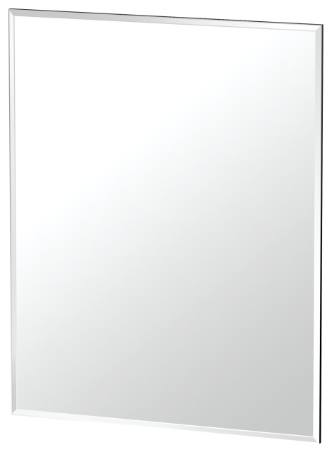 24" Flush Mount Frameless Rectangle Mirror - Contemporary - Bathroom ...